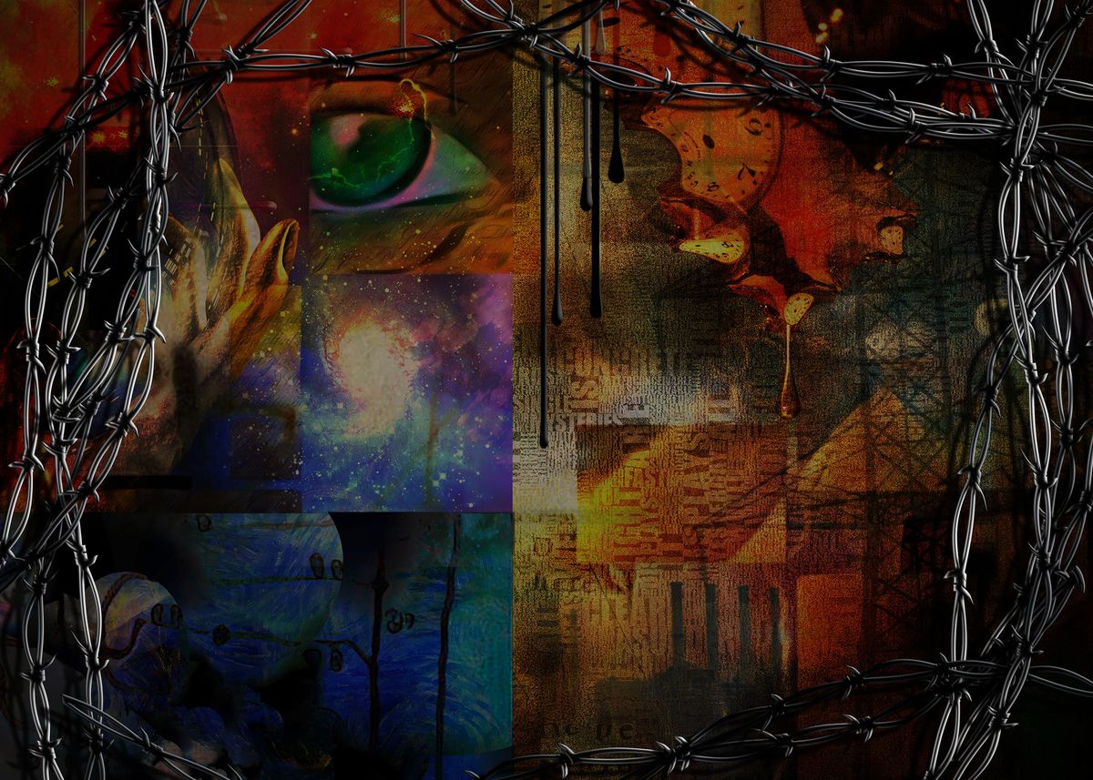 'Dreams in barbed wire' Poster, picture, metal print, paint by Bruce ...