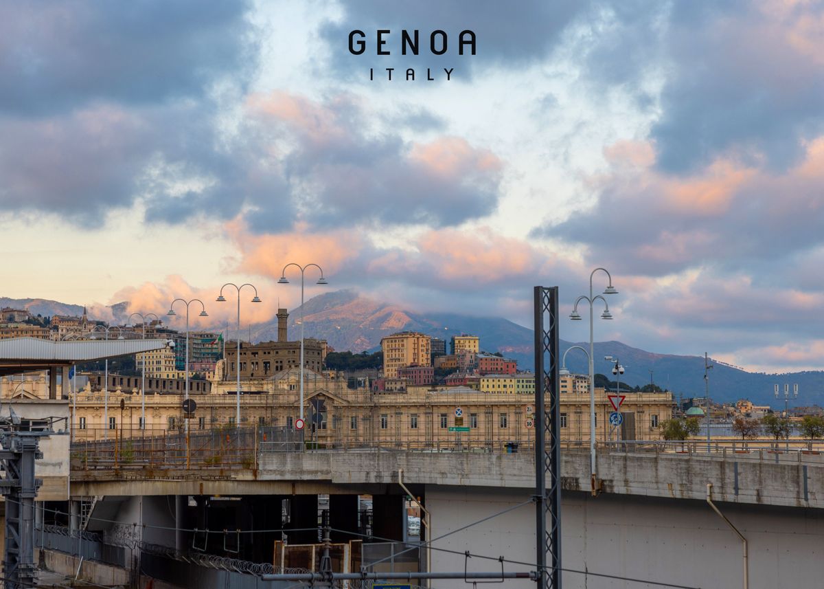 'Genoa ' Poster, picture, metal print, paint by Famous City | Displate