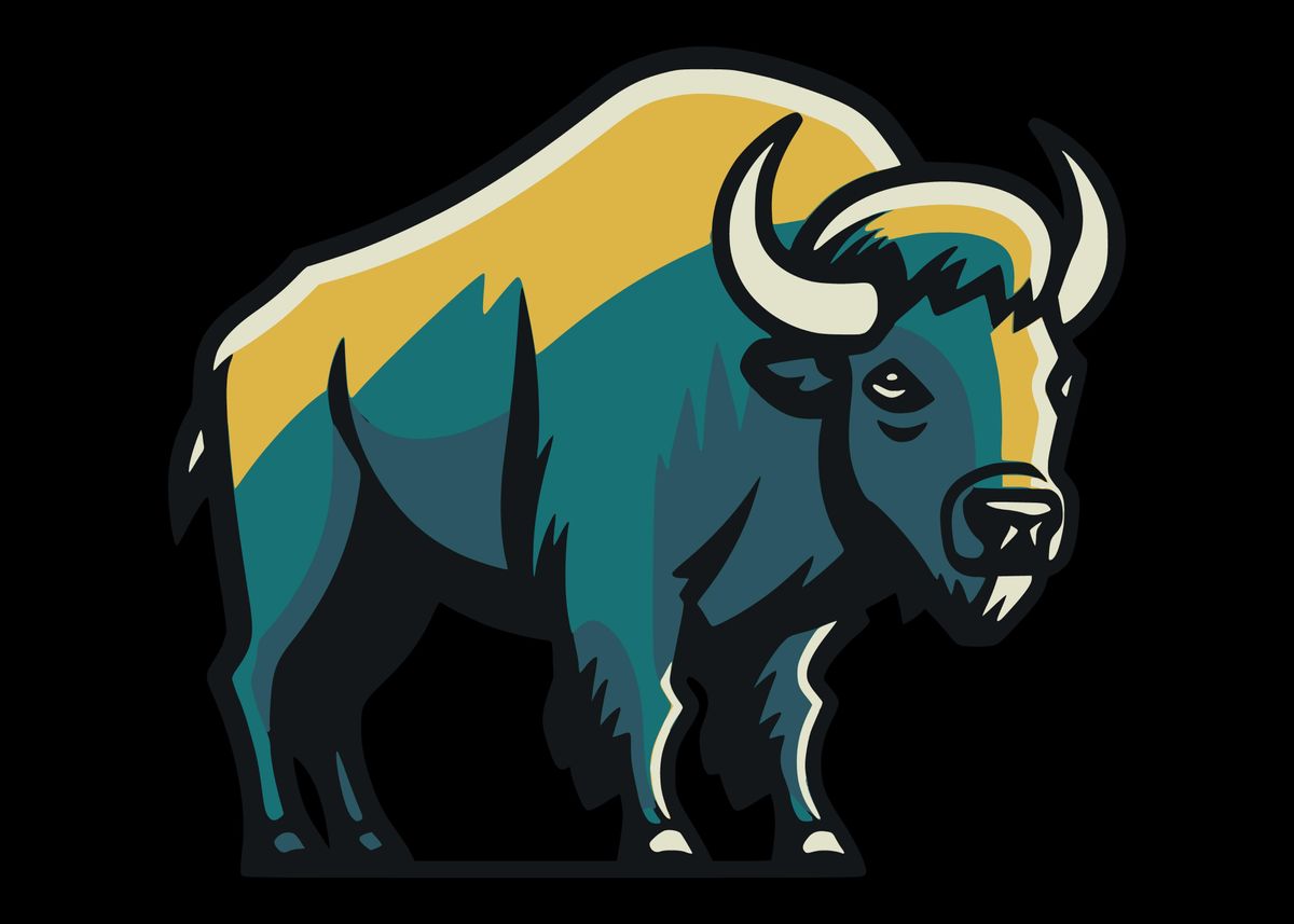 'Bison Cool' Poster, picture, metal print, paint by CrazySquirrel ...