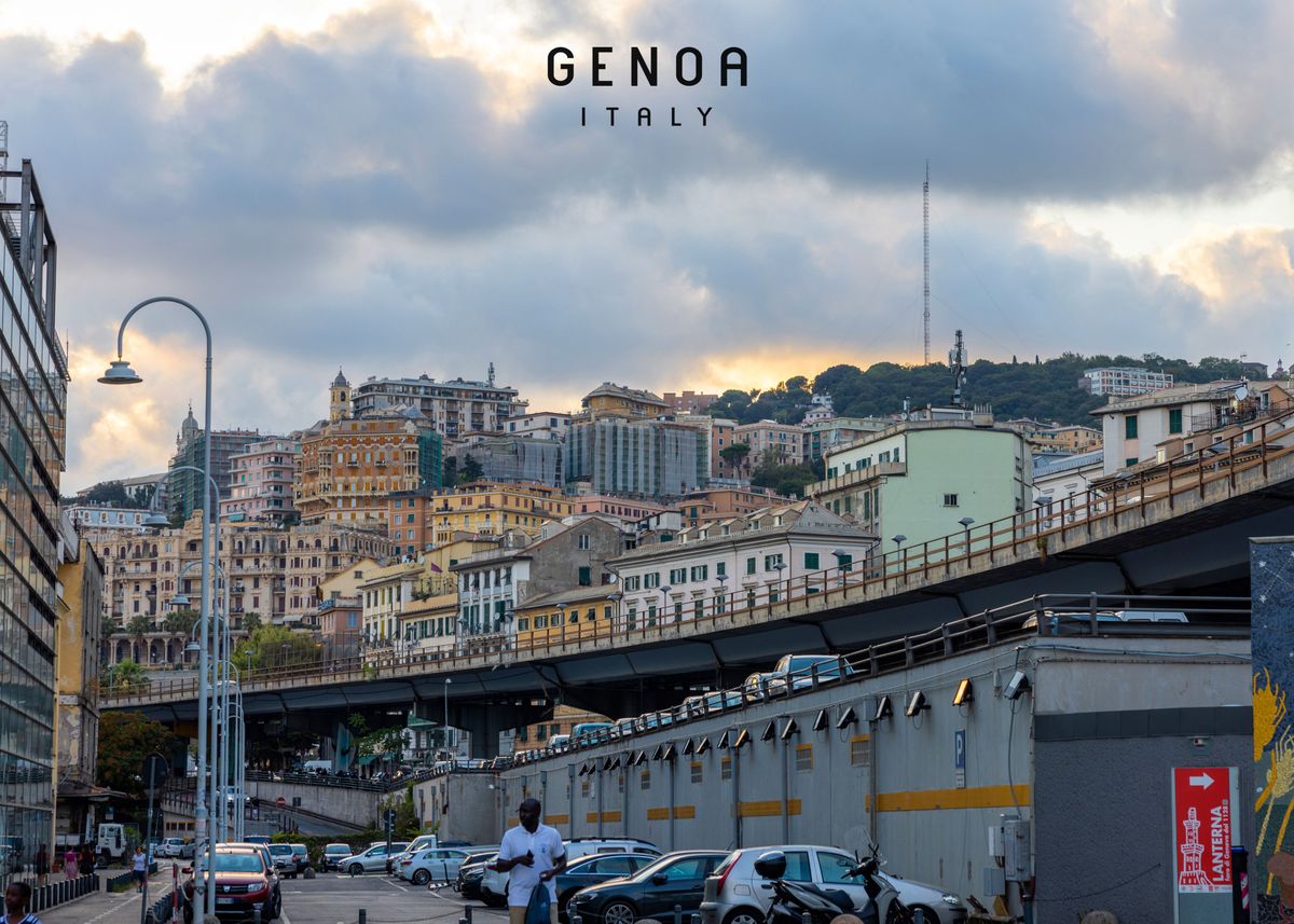 'Genoa' Poster, picture, metal print, paint by Famous City | Displate