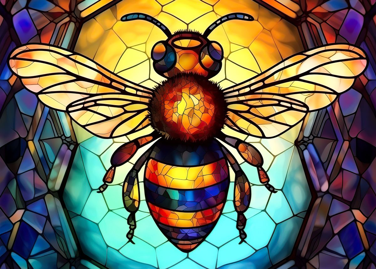 'Psychedelic bee' Poster, picture, metal print, paint by Siobhan Lamb ...