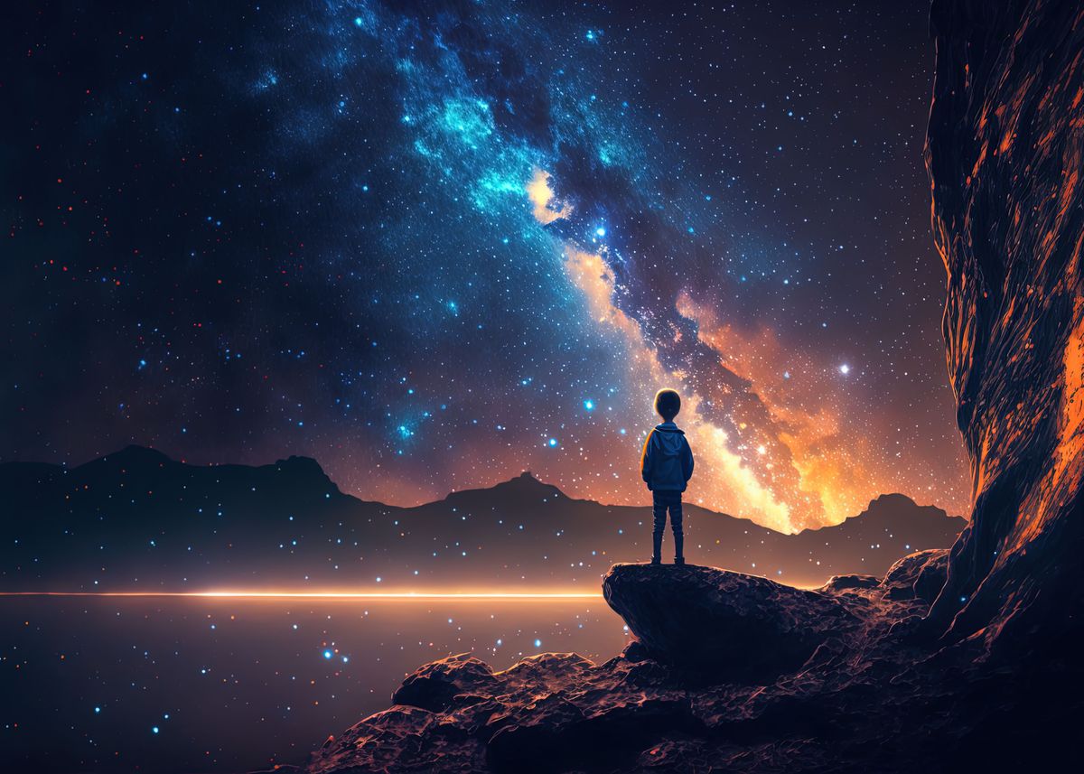 'stars above' Poster, picture, metal print, paint by Freddie | Displate