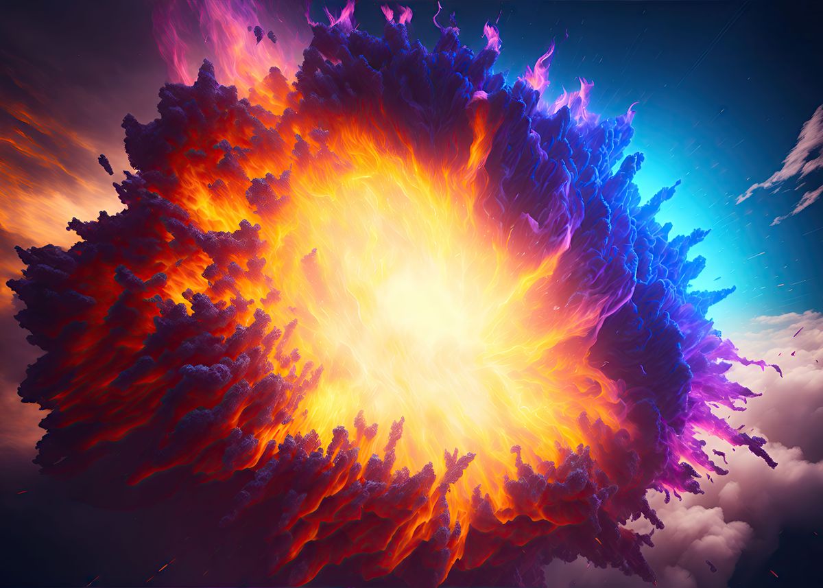 'Prismatic Burst' Poster, picture, metal print, paint by Roberto ...