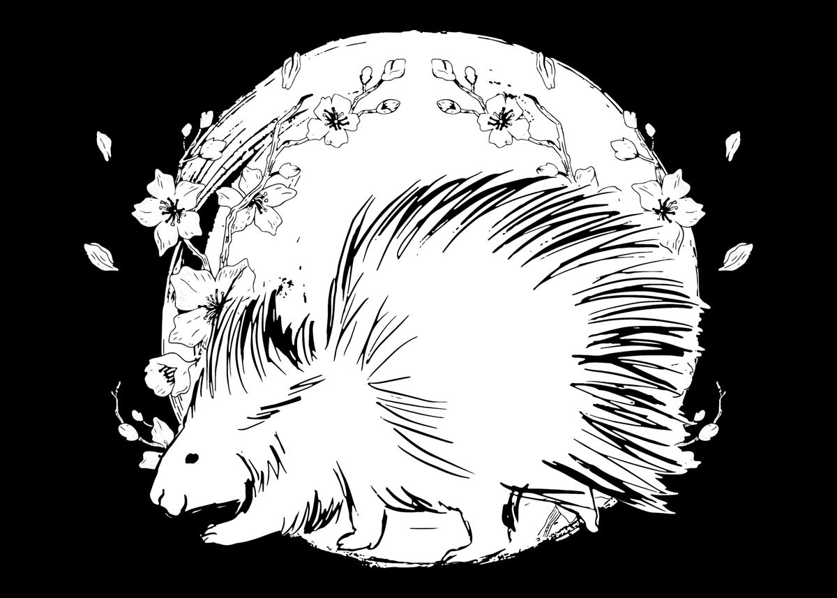 'Porcupine Flowers' Poster, picture, metal print, paint by ...