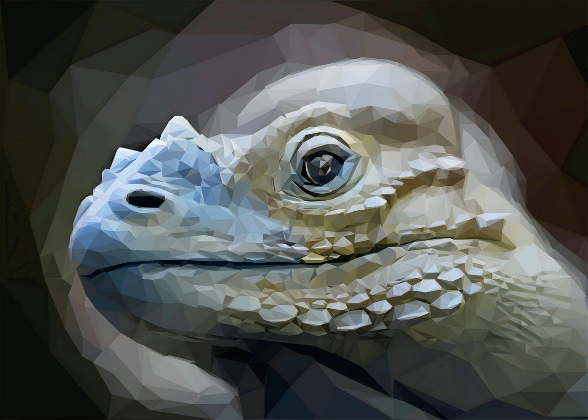 'Low Poly Snake' Poster, picture, metal print, paint by Yudha | Displate