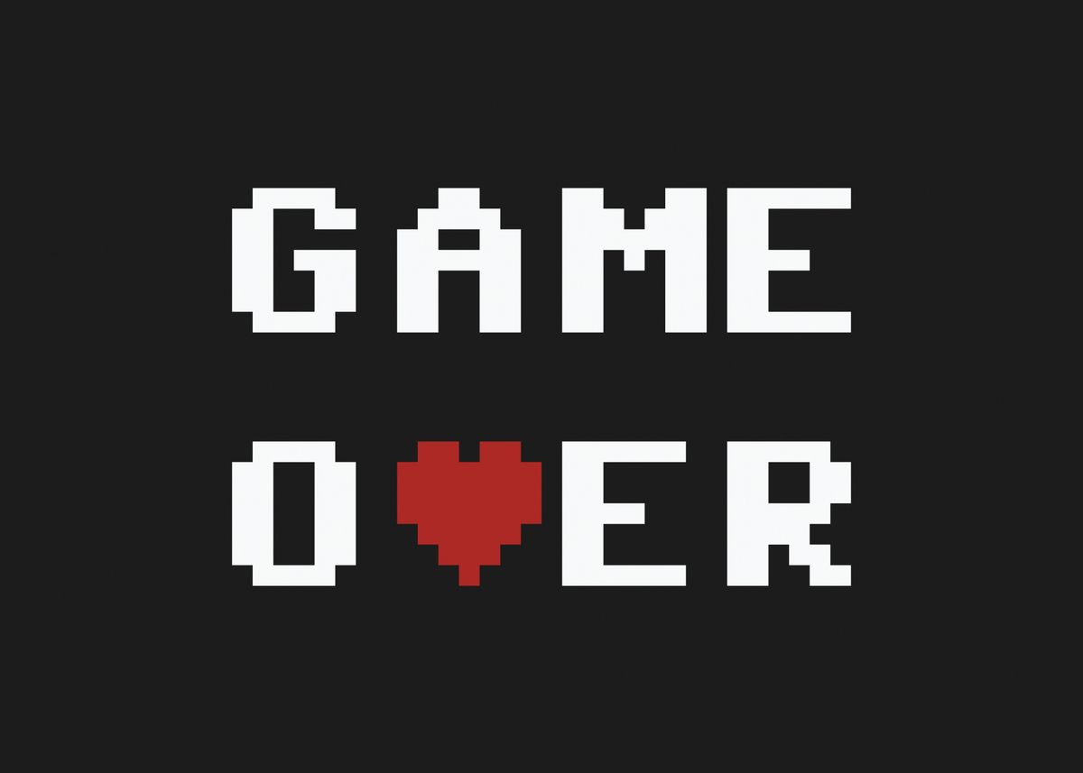 'Game over c64 heart 4k' Poster, picture, metal print, paint by ...