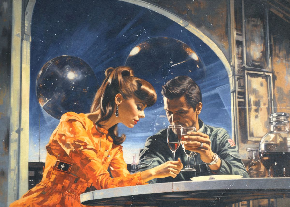 'The Space Date' Poster, picture, metal print, paint by knablo | Displate