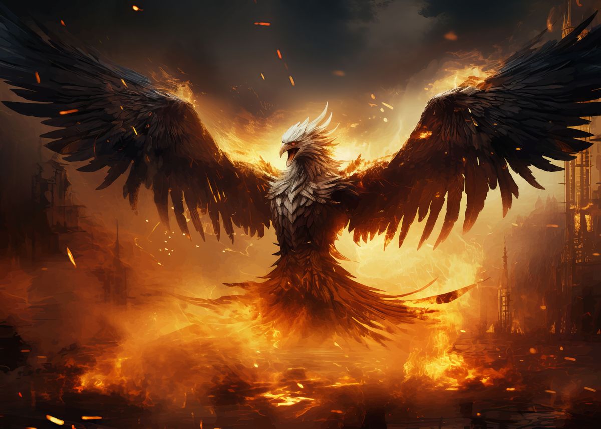 'Phoenix Rising' Poster, picture, metal print, paint by Matej ...