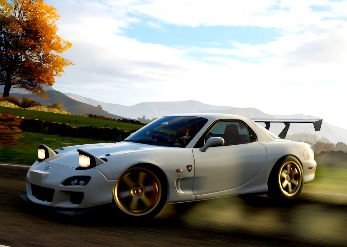 'Mazda rx7 ' Poster, picture, metal print, paint by Recca | Displate