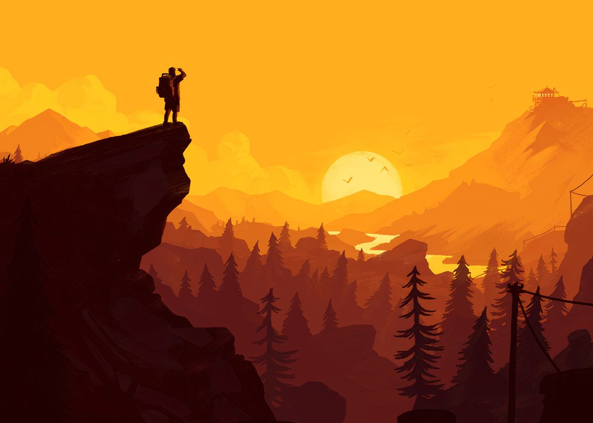 'firewatch ' Poster, picture, metal print, paint by Amira Baumbach ...