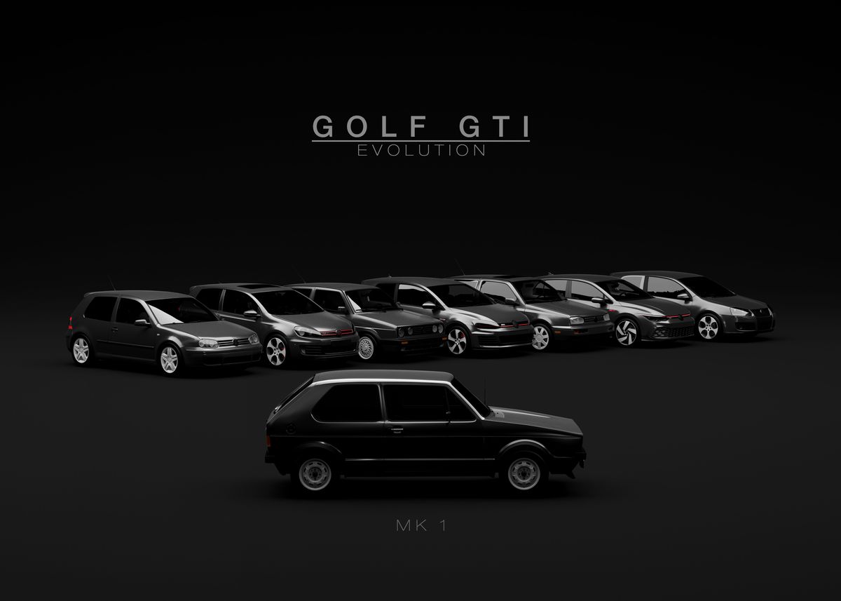 'Golf GTI Evolution MK1 ' Poster, picture, metal print, paint by 21 MXM ...