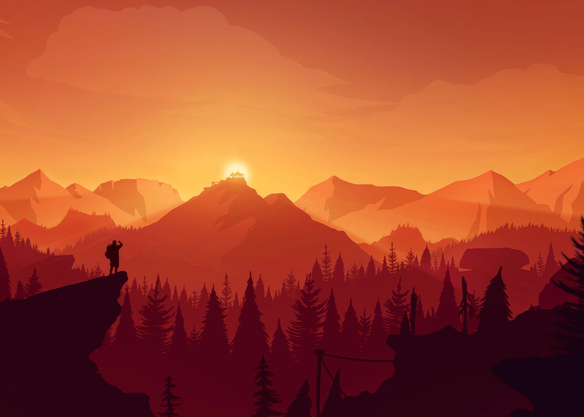 'firewatch ' Poster, picture, metal print, paint by Amira Baumbach ...