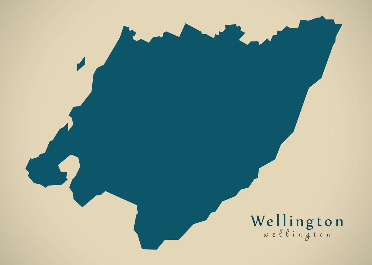 'Wellington region map' Poster, picture, metal print, paint by Ingo ...