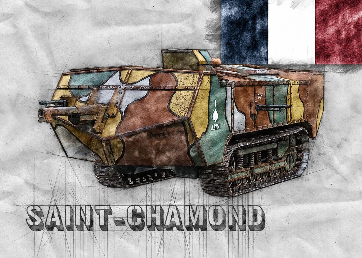 'Saint Chamond' Poster, picture, metal print, paint by Pixxelworks ...