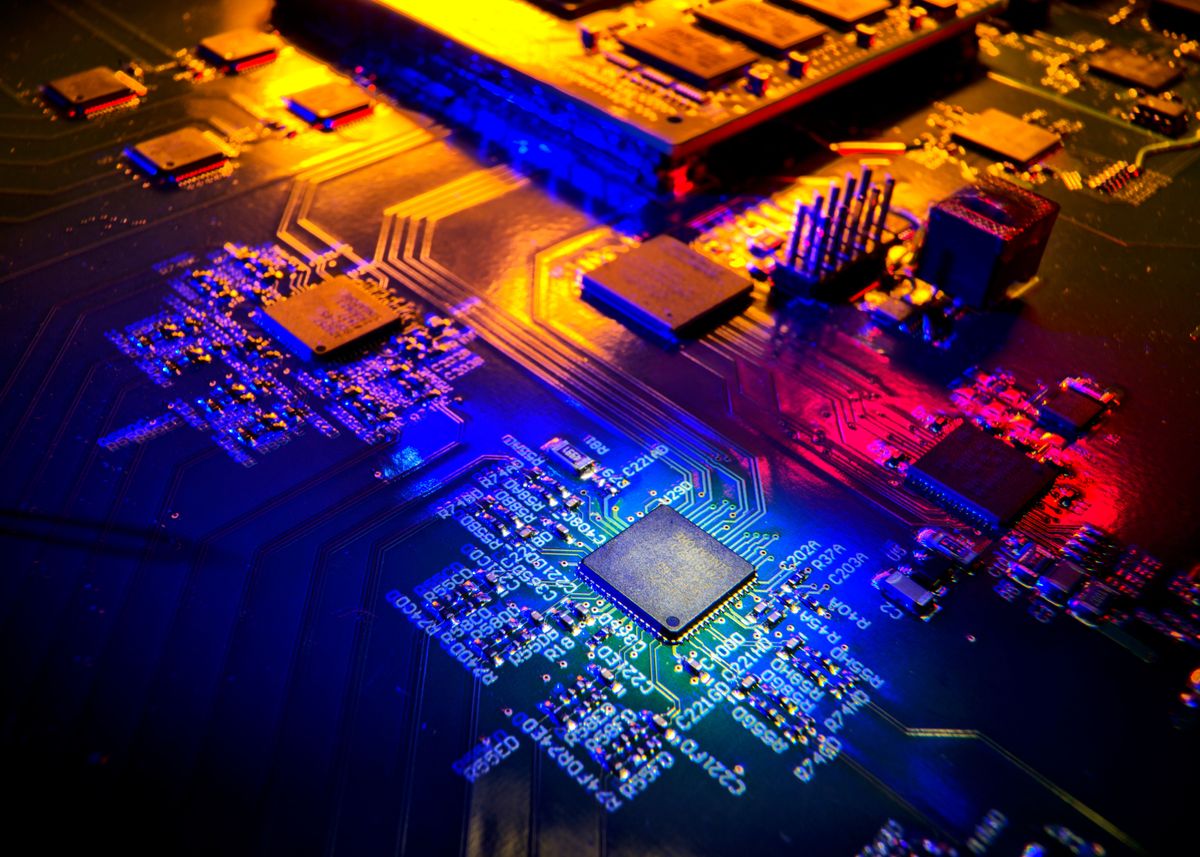 'Electrical circuits' Poster, picture, metal print, paint by Stephen ...