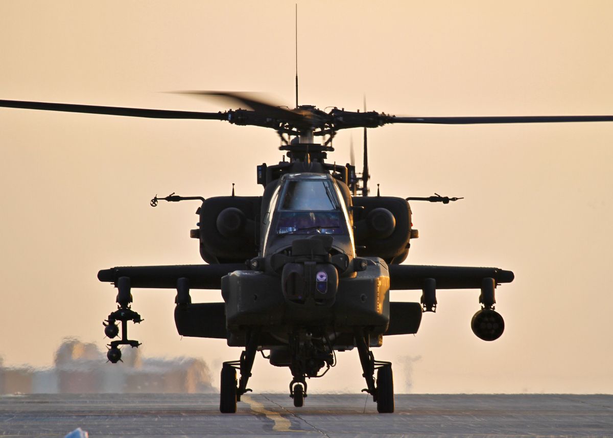 'Helicopter Apache AH 64' Poster, picture, metal print, paint by Sam ...