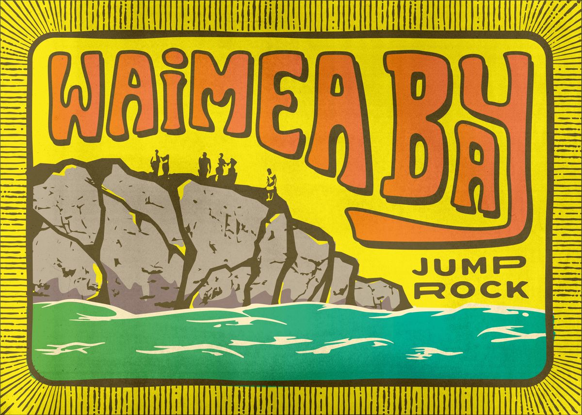 'Waimea Bay Jump Rock' Poster by Jordan Robinson | Displate