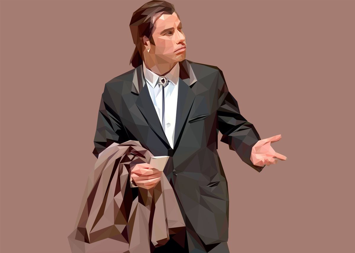 'john travolta meme' Poster, picture, metal print, paint by Lowpoly Posters | Displate