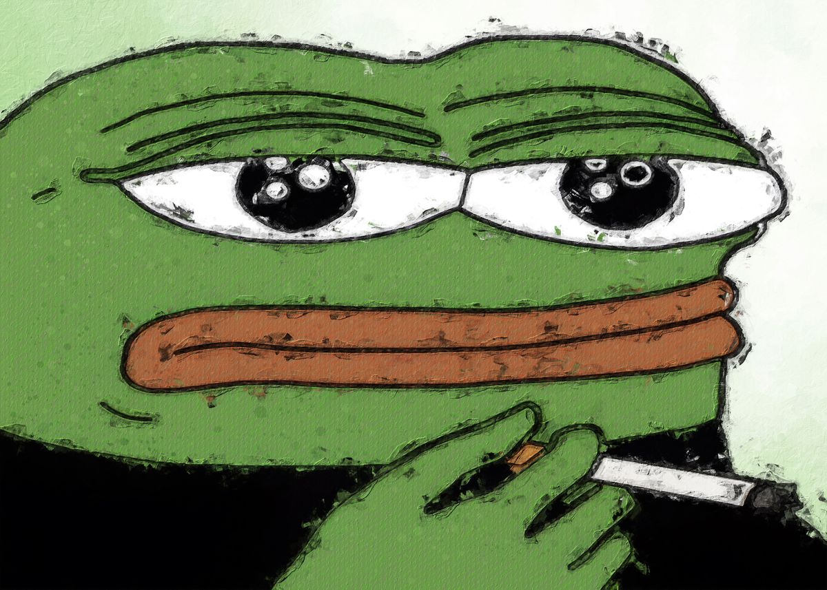 'Pepe the frog meme' Poster, picture, metal print, paint by Meme Daily ...