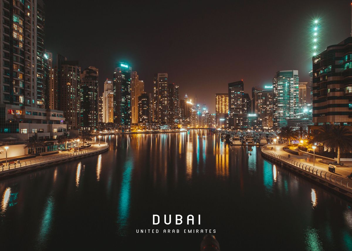 'Dubai' Poster, picture, metal print, paint by Famous City | Displate