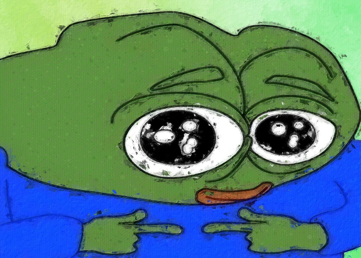 'Pepe the frog' Poster, picture, metal print, paint by Meme Daily ...