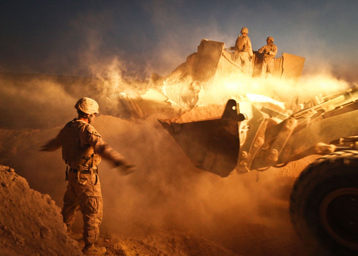 'Bulldozing a Firebase' Poster, picture, metal print, paint by Sam ...