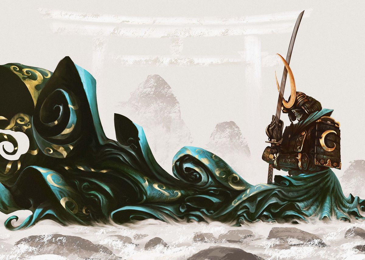 'Musashi' Poster, picture, metal print, paint by Anato Finnstark | Displate