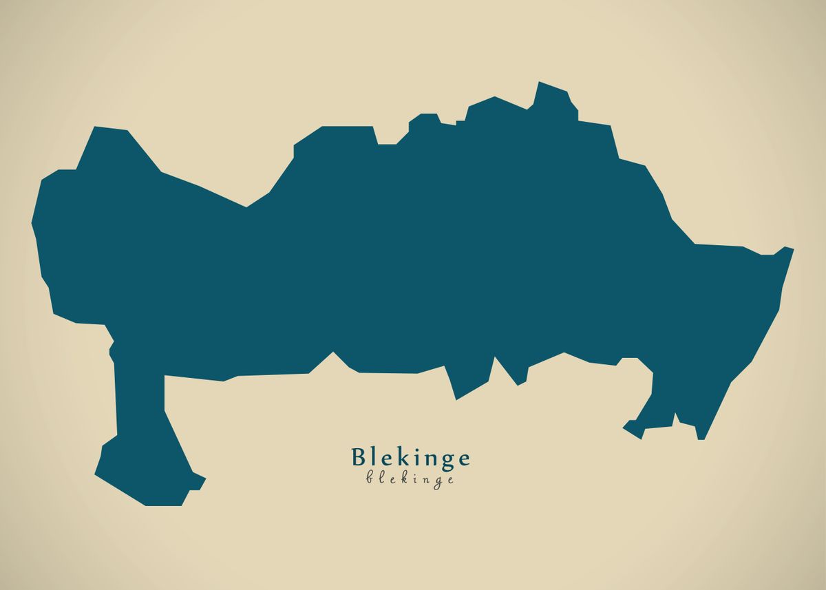 'Blekinge county map' Poster, picture, metal print, paint by Ingo ...
