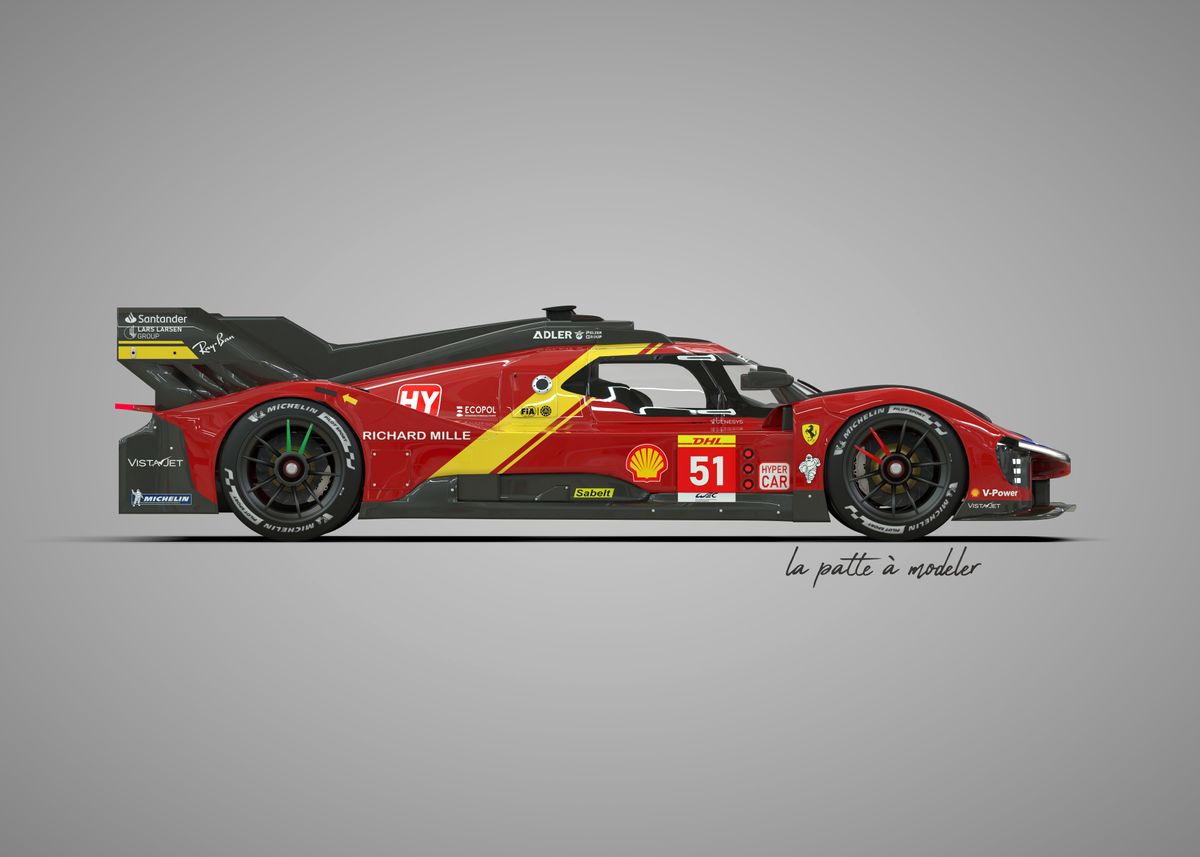 'Ferrari 499P 51' Poster, picture, metal print, paint by ...