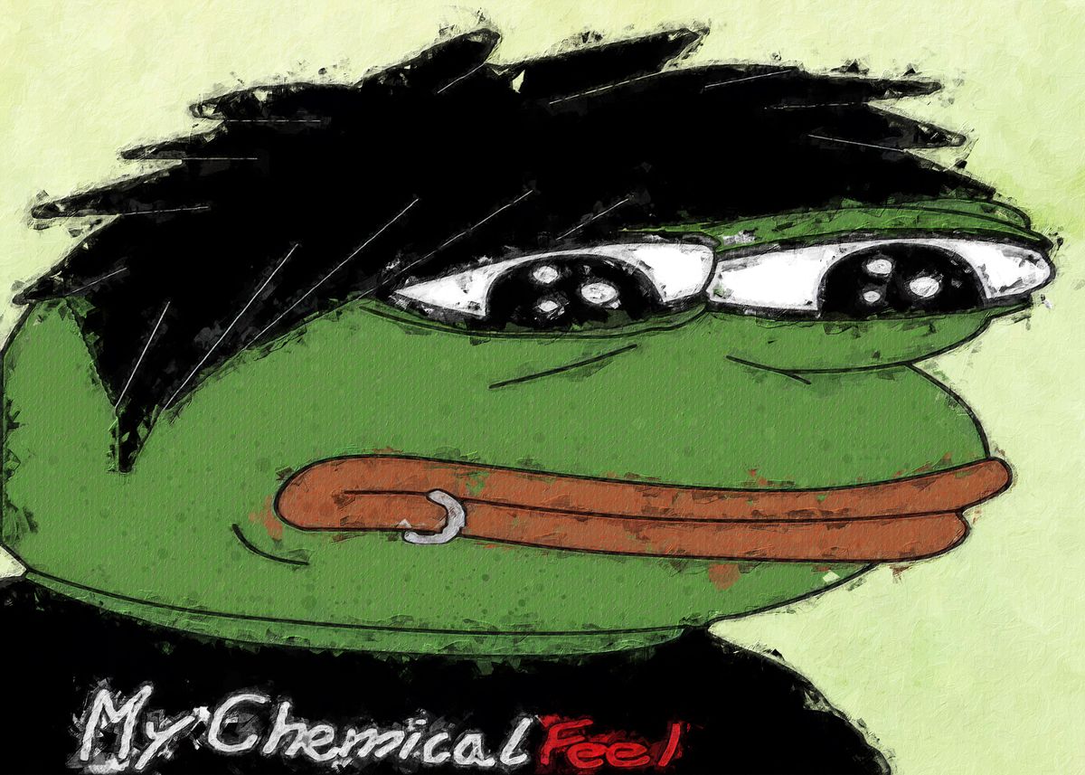 'Pepe the frog meme' Poster, picture, metal print, paint by Meme Daily ...