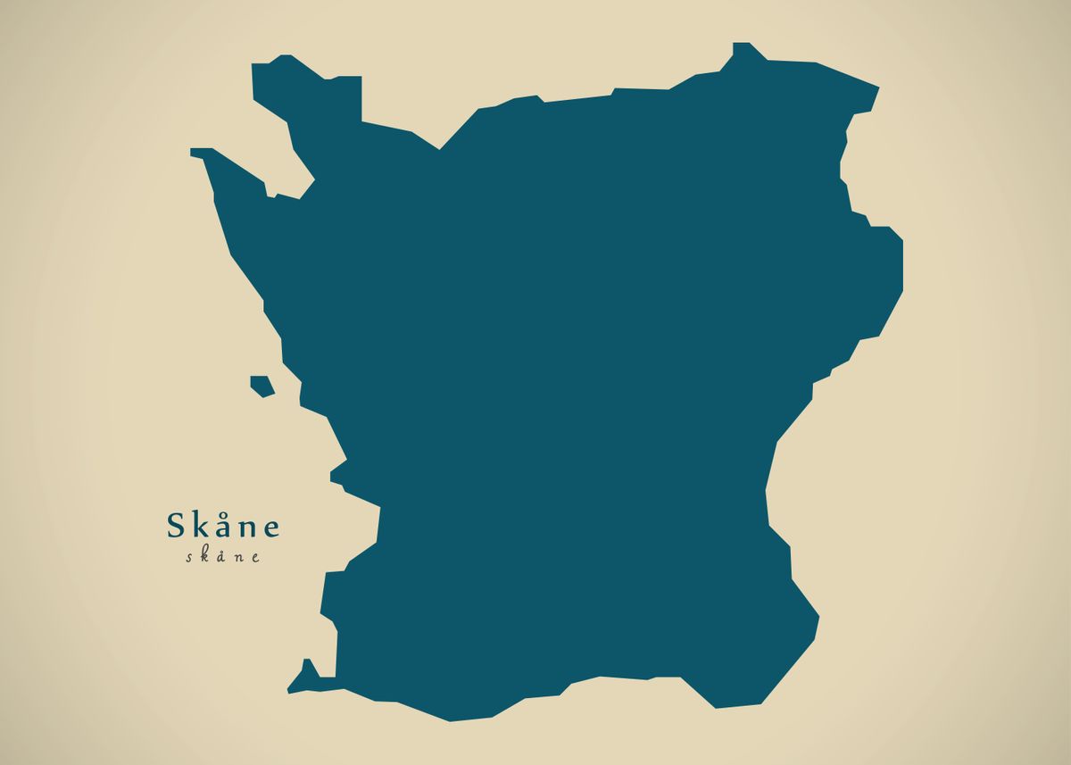 'Skane county map' Poster, picture, metal print, paint by Ingo Menhard ...