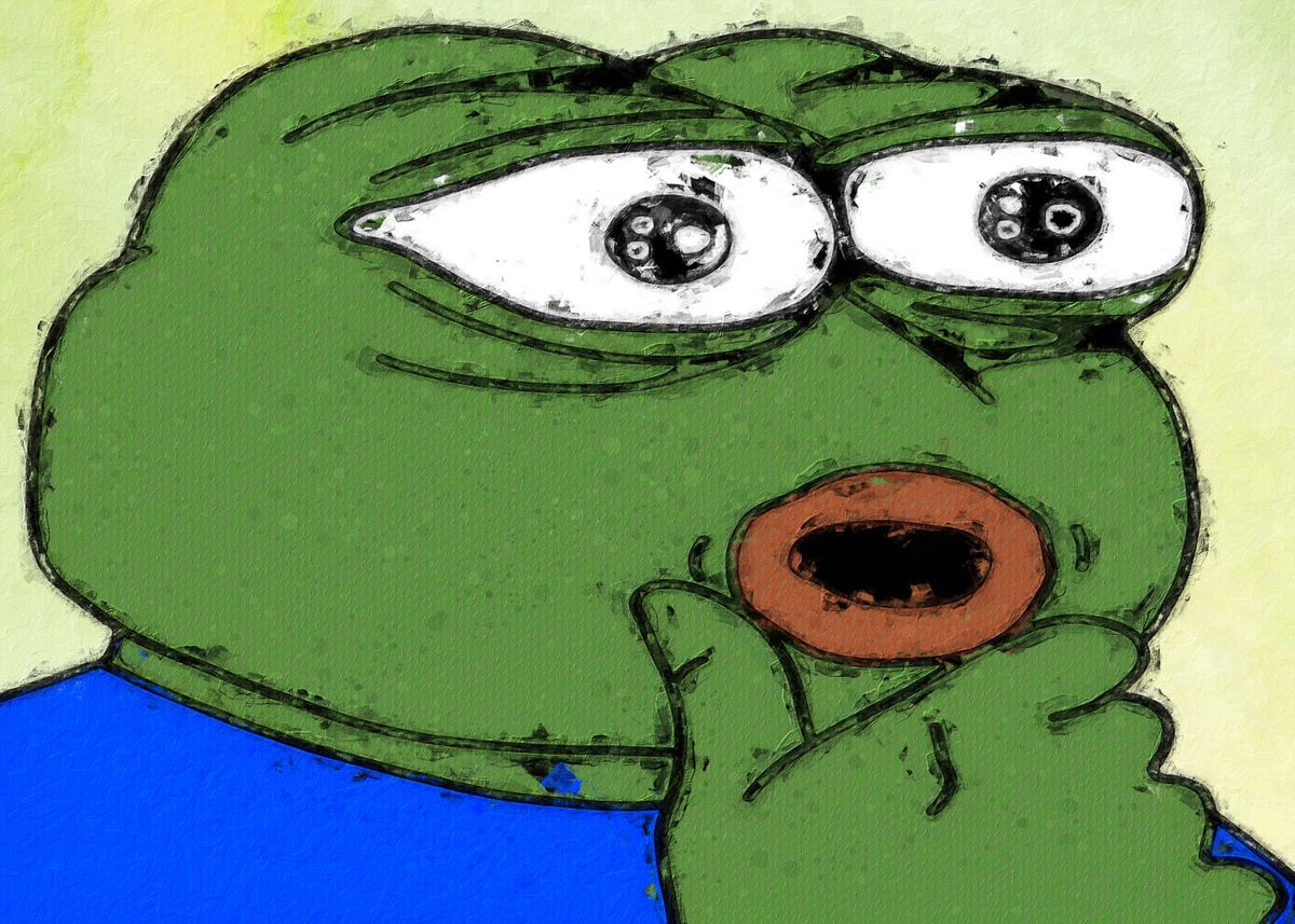 'Pepe the frog meme' Poster, picture, metal print, paint by Meme Daily ...