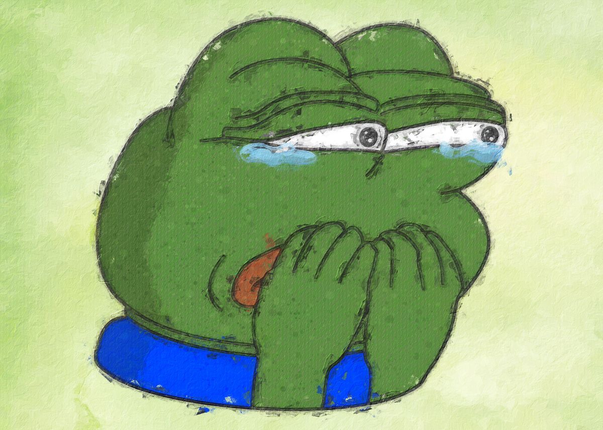 'Pepe the frog meme' Poster, picture, metal print, paint by Meme Daily ...