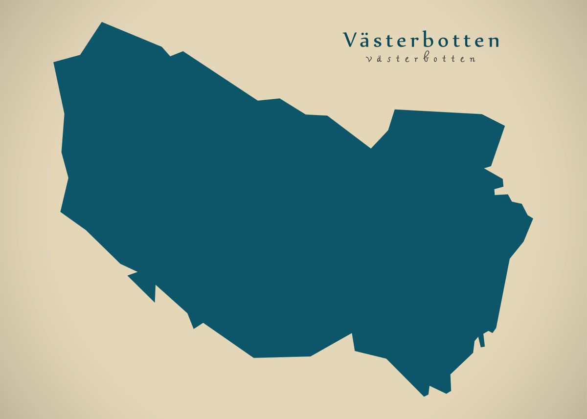 'Vasterbotten county map' Poster, picture, metal print, paint by Ingo ...