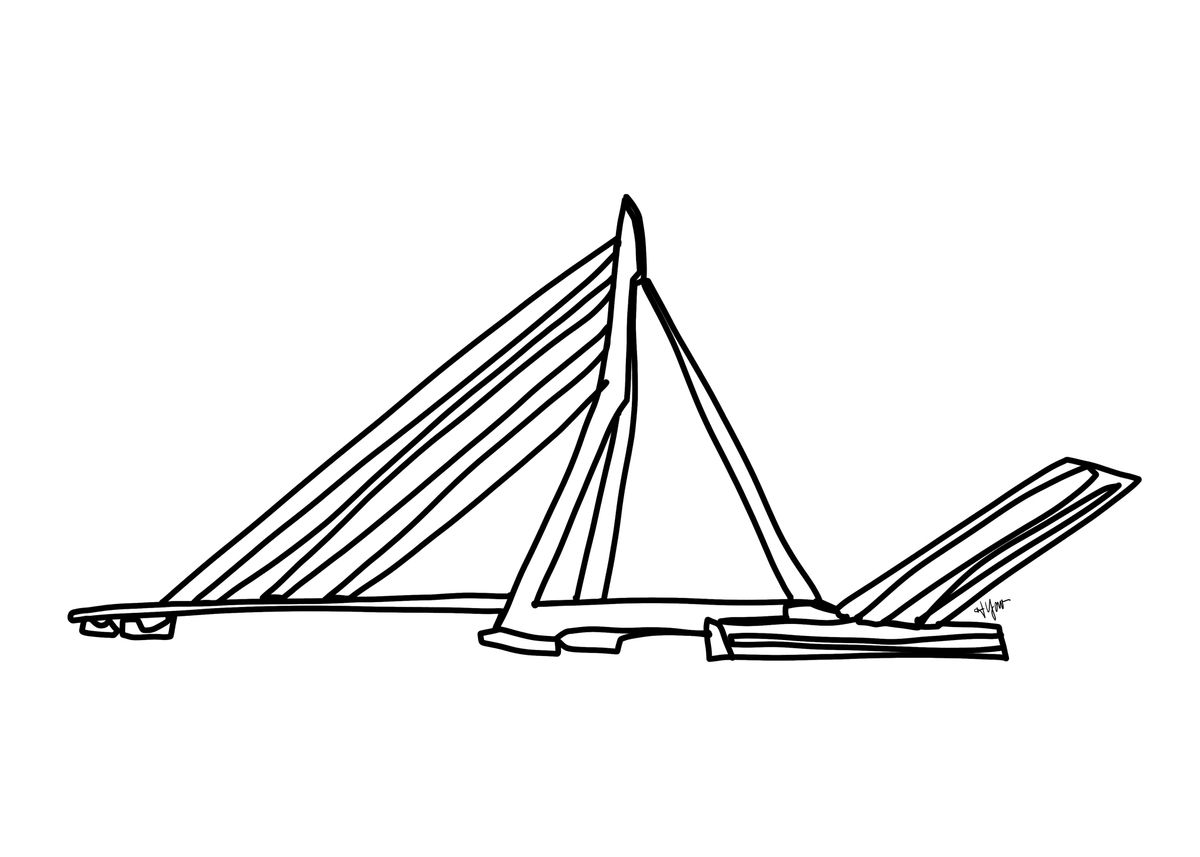 'Erasmusbrug Netherlands' Poster, picture, metal print, paint by ...