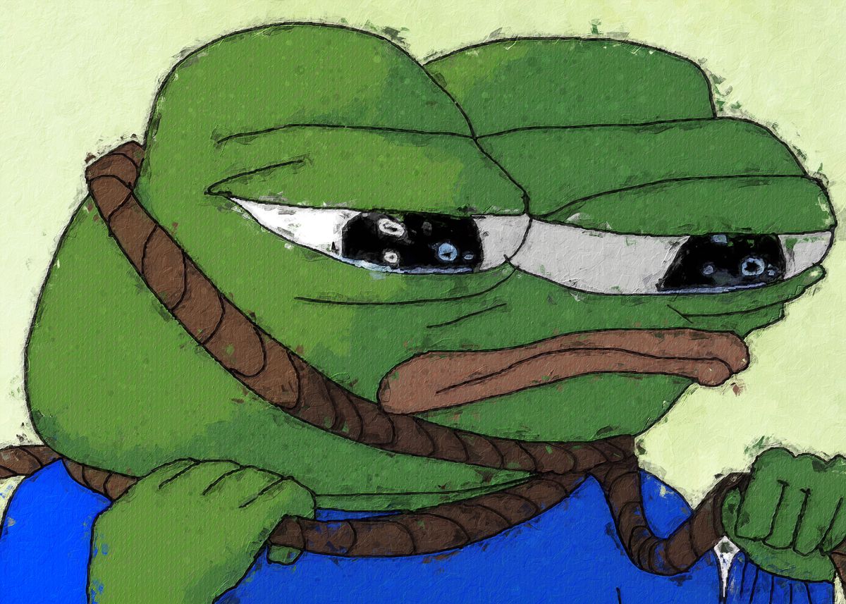 'Pepe the frog meme' Poster, picture, metal print, paint by Meme Daily | Displate