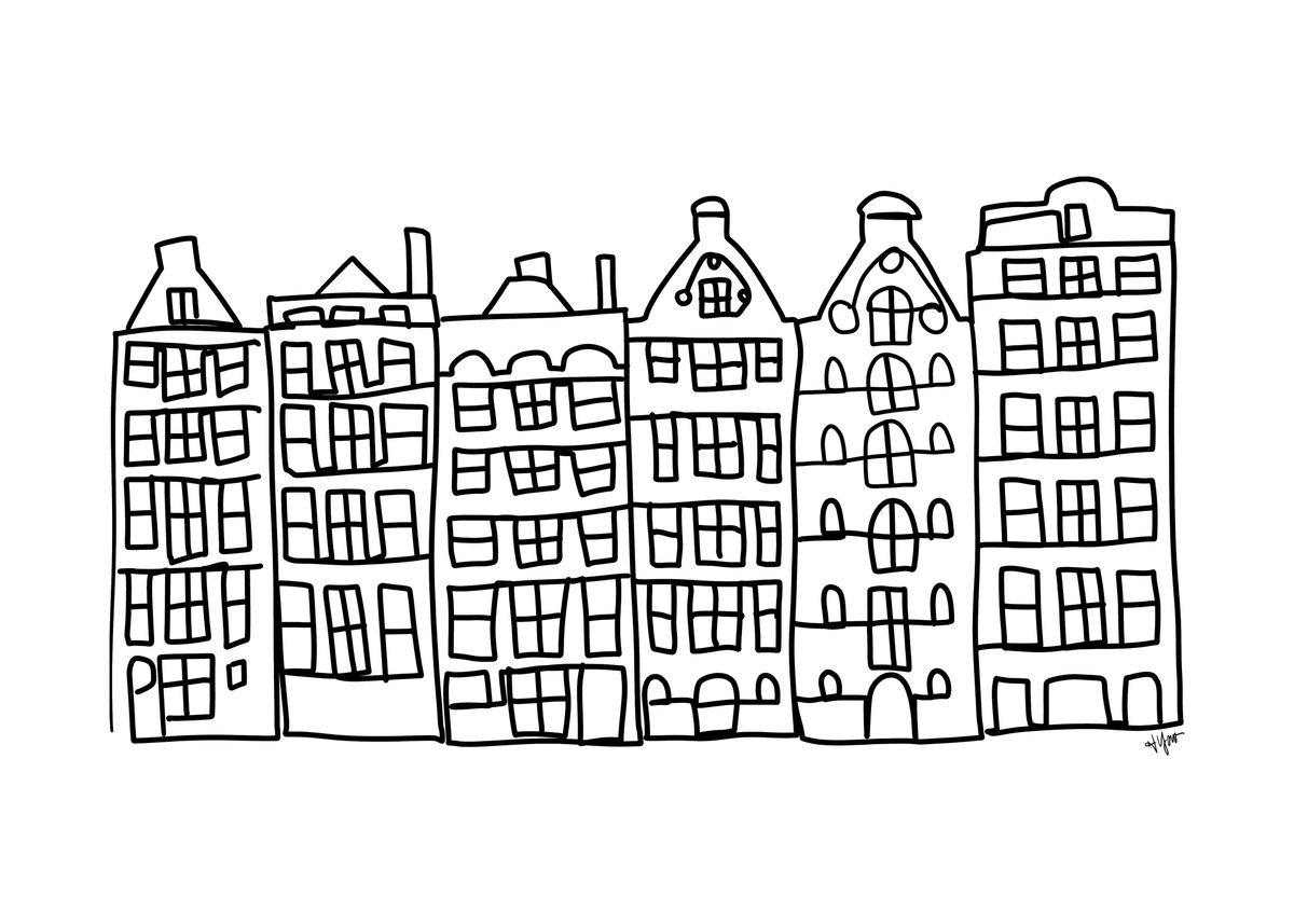 'Damrak Houses Amsterdam' Poster by Jamestar | Displate