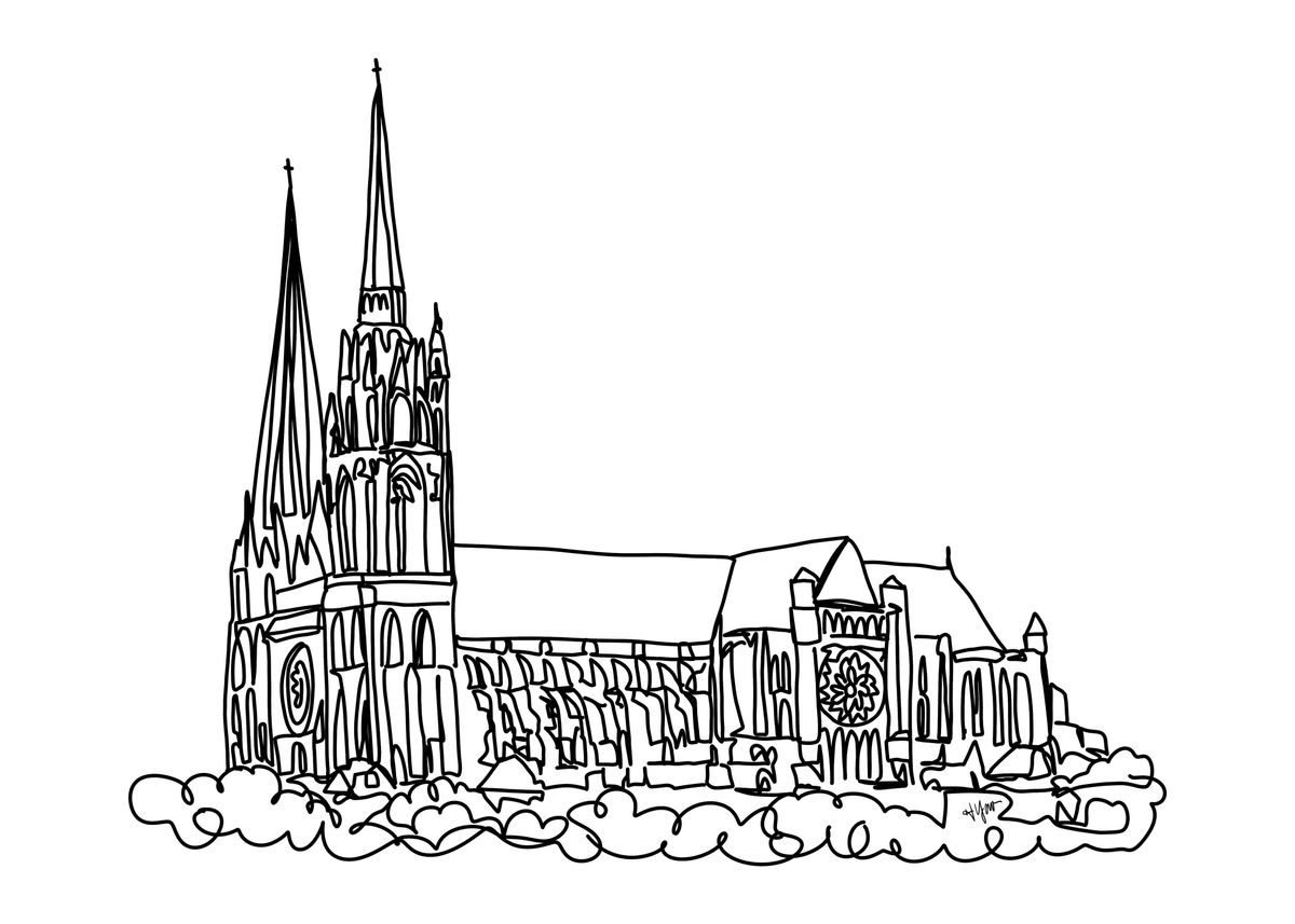 'Chartres Cathedral' Poster, picture, metal print, paint by Jamestar ...