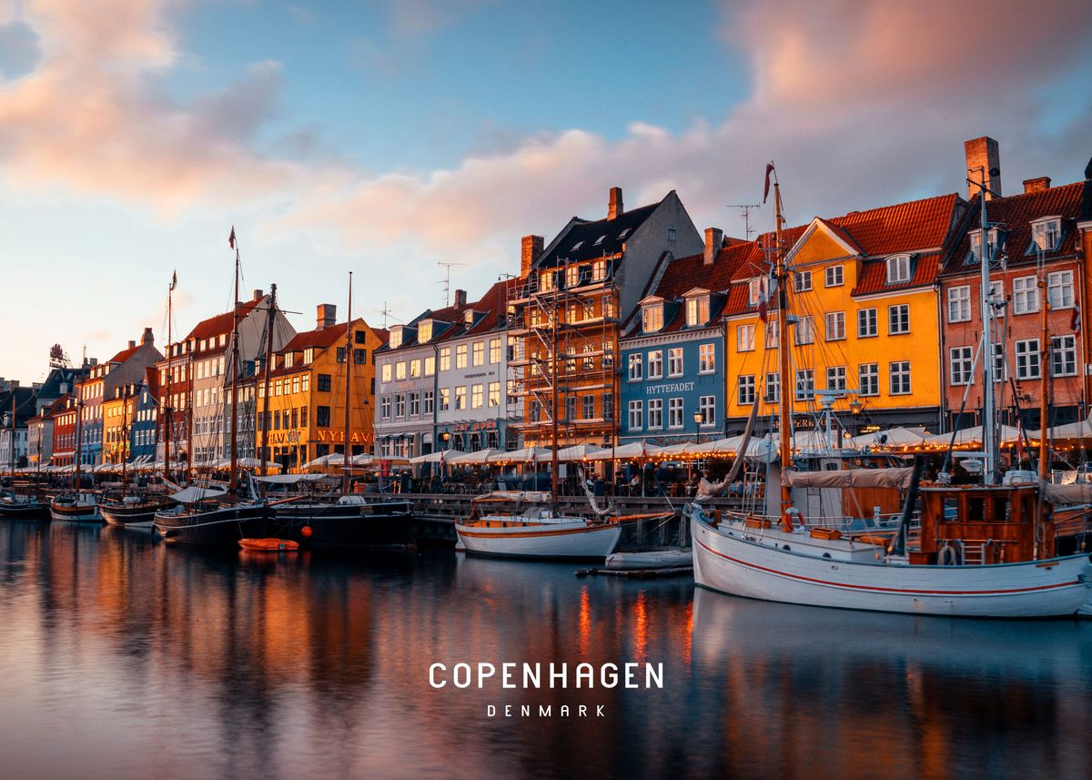 'Copenhagen' Poster, picture, metal print, paint by Famous City | Displate