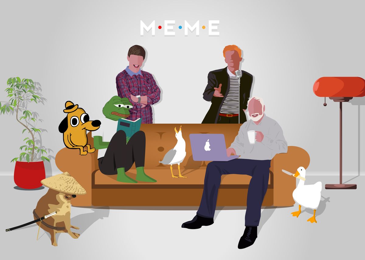 'Famous Memes family photo' Poster, picture, metal print, paint by ...