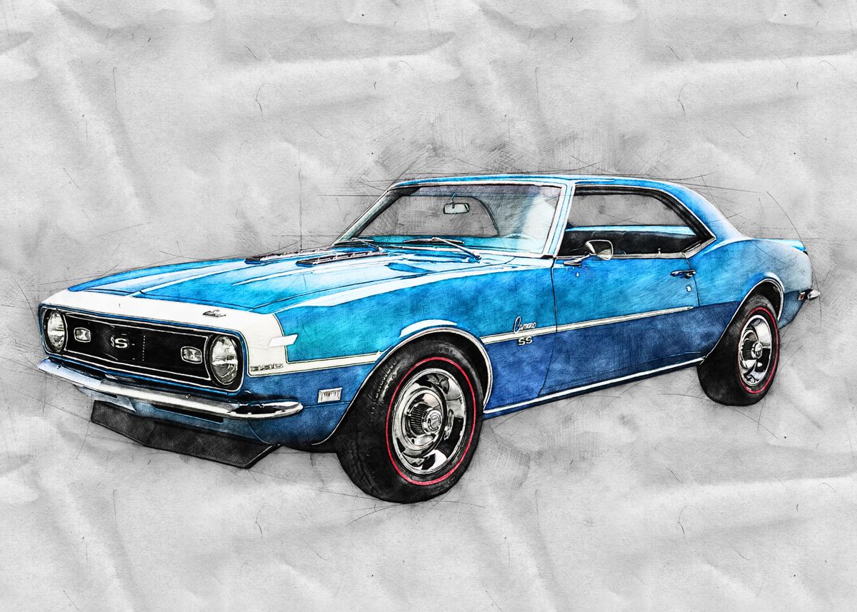 '1968 Chevrolet Camaro' Poster by Pixxelworks Florian Schaller | Displate