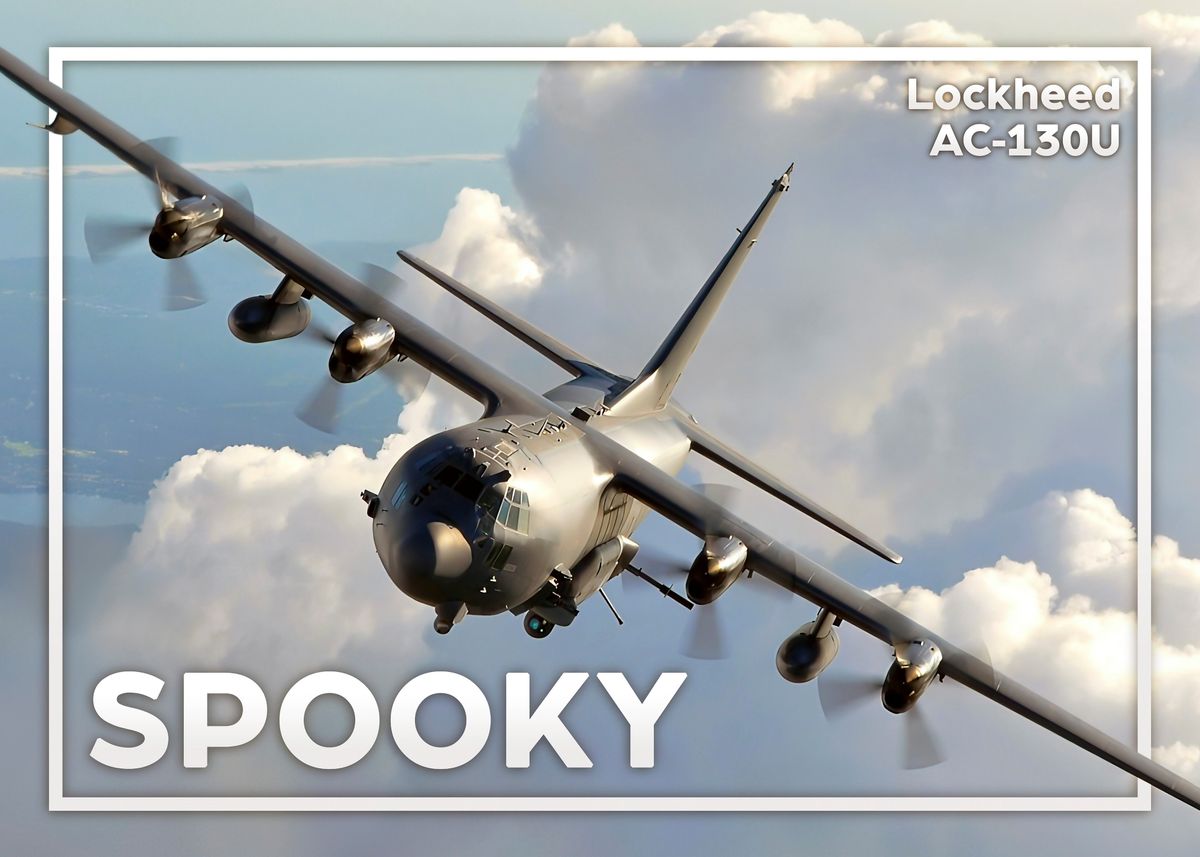 'AC130 Spooky Gunship' Poster, picture, metal print, paint by AirCraft Lover | Displate