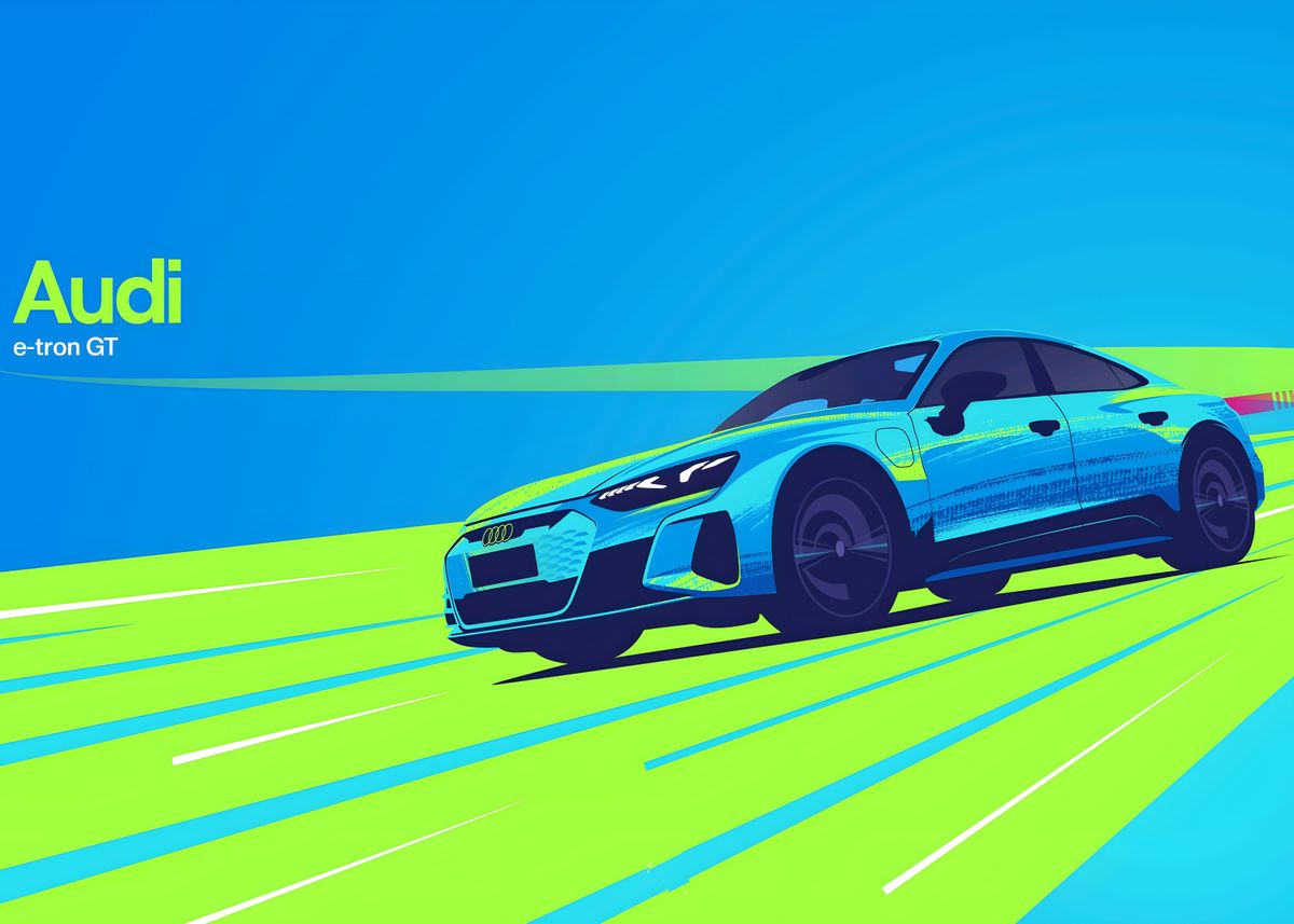 'Audi E Tron GT' Poster, picture, metal print, paint by Bondo Art ...
