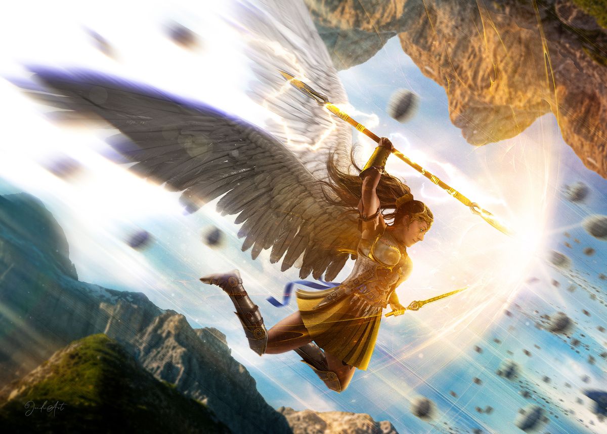 'Heavens Keeper' Poster, picture, metal print, paint by Jendi | Displate