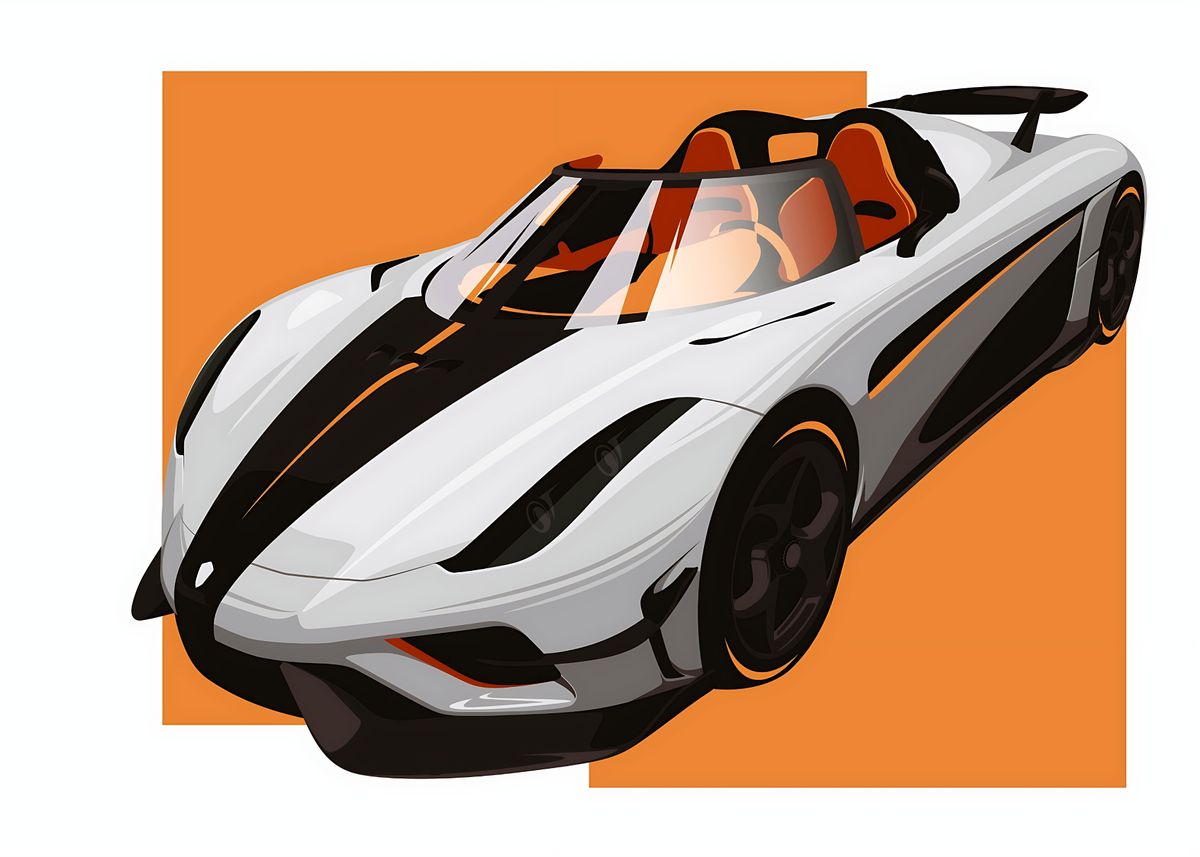 'Koenigsagg Garage' Poster, picture, metal print, paint by Bondo Art | Displate