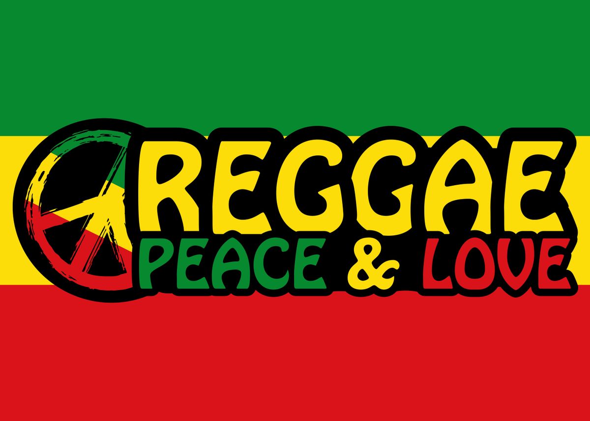 'Reggae Peace and Love' Poster, picture, metal print, paint by ALMA ...