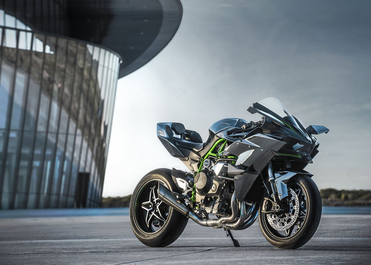 'Kawasaki Ninja H2R' Poster, picture, metal print, paint by SoBo | Displate