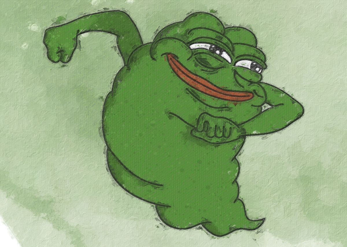 'Pepe the frog' Poster, picture, metal print, paint by Meme Daily ...