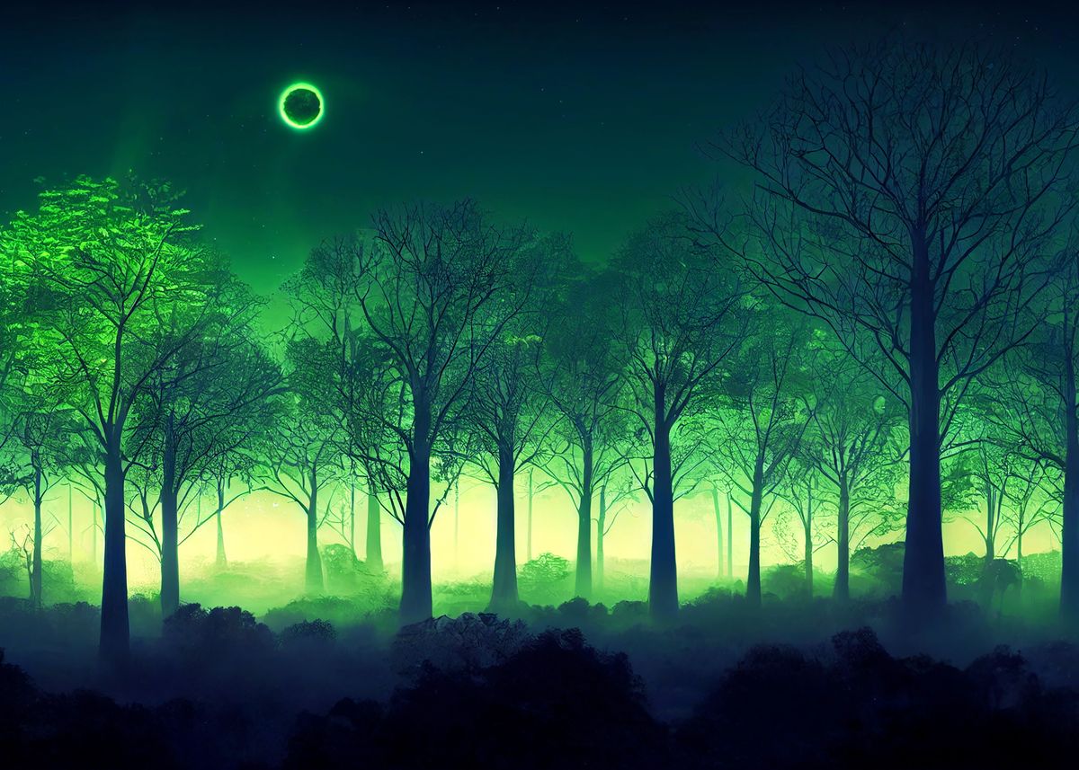 'Neon Forest Fantasy ' Poster by Jualan Halal | Displate