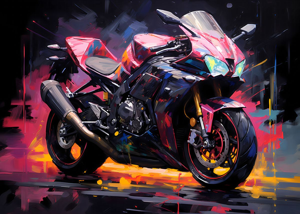 'motorcycle 019' Poster, picture, metal print, paint by c1a0r1t | Displate